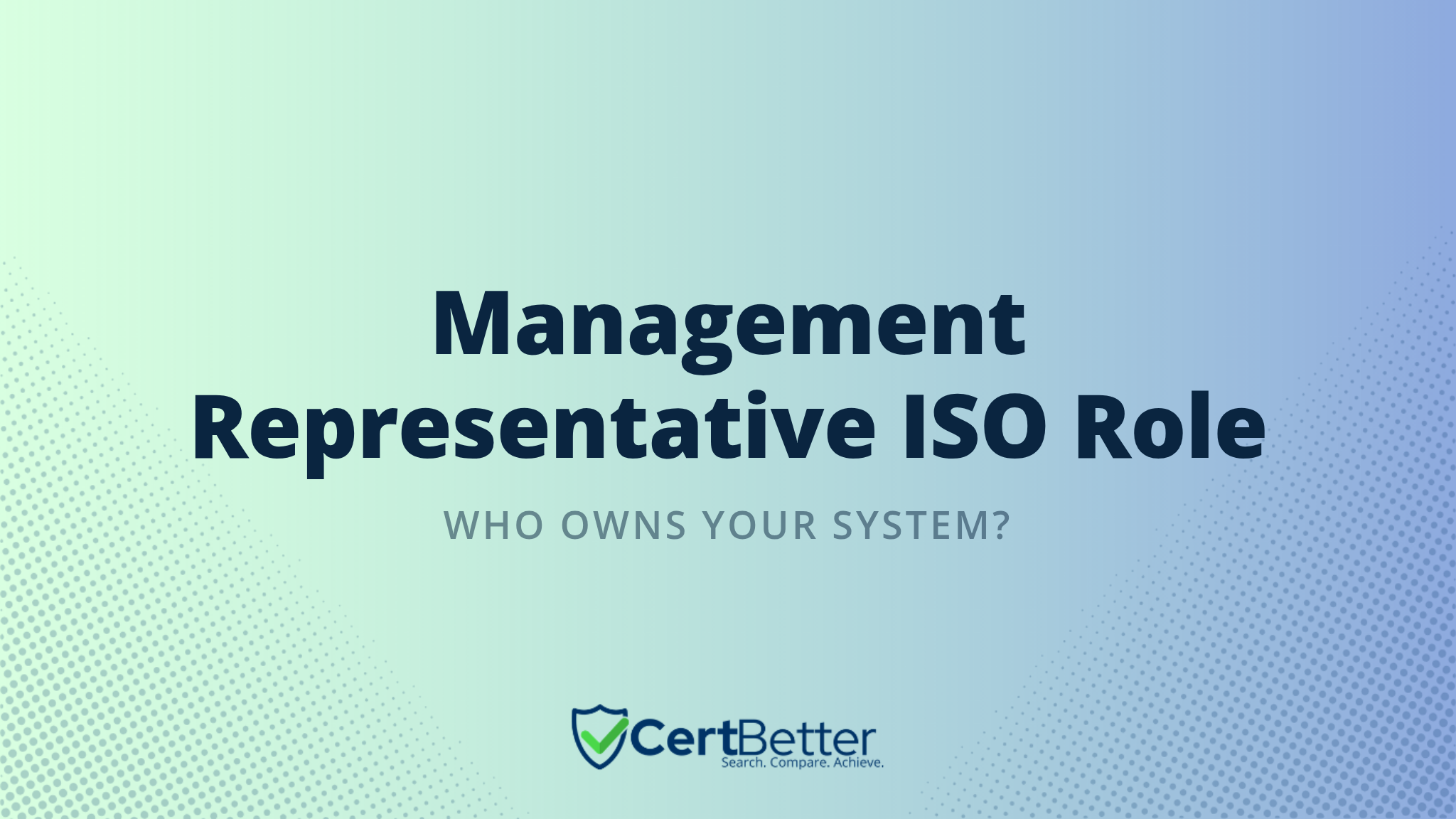 Management Representative Role in ISO Certification - CertBetter